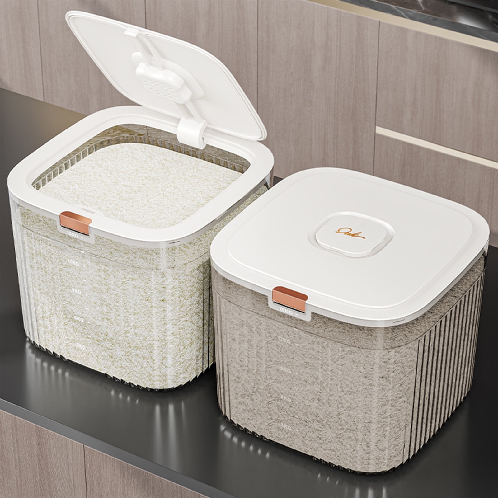 Airtight Rice Dispenser, Large Grain Storage Container with Lid for ...