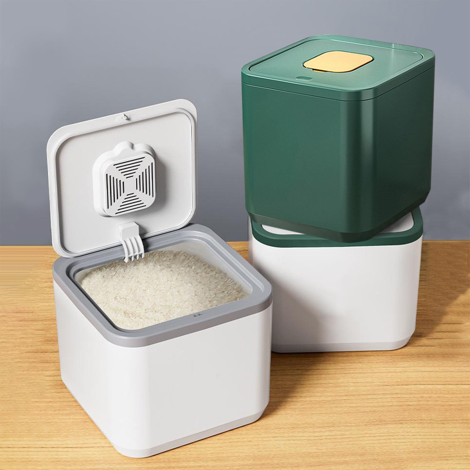 Airtight Rice Storage Container - 10-Pound Capacity with Measuring Cup ...