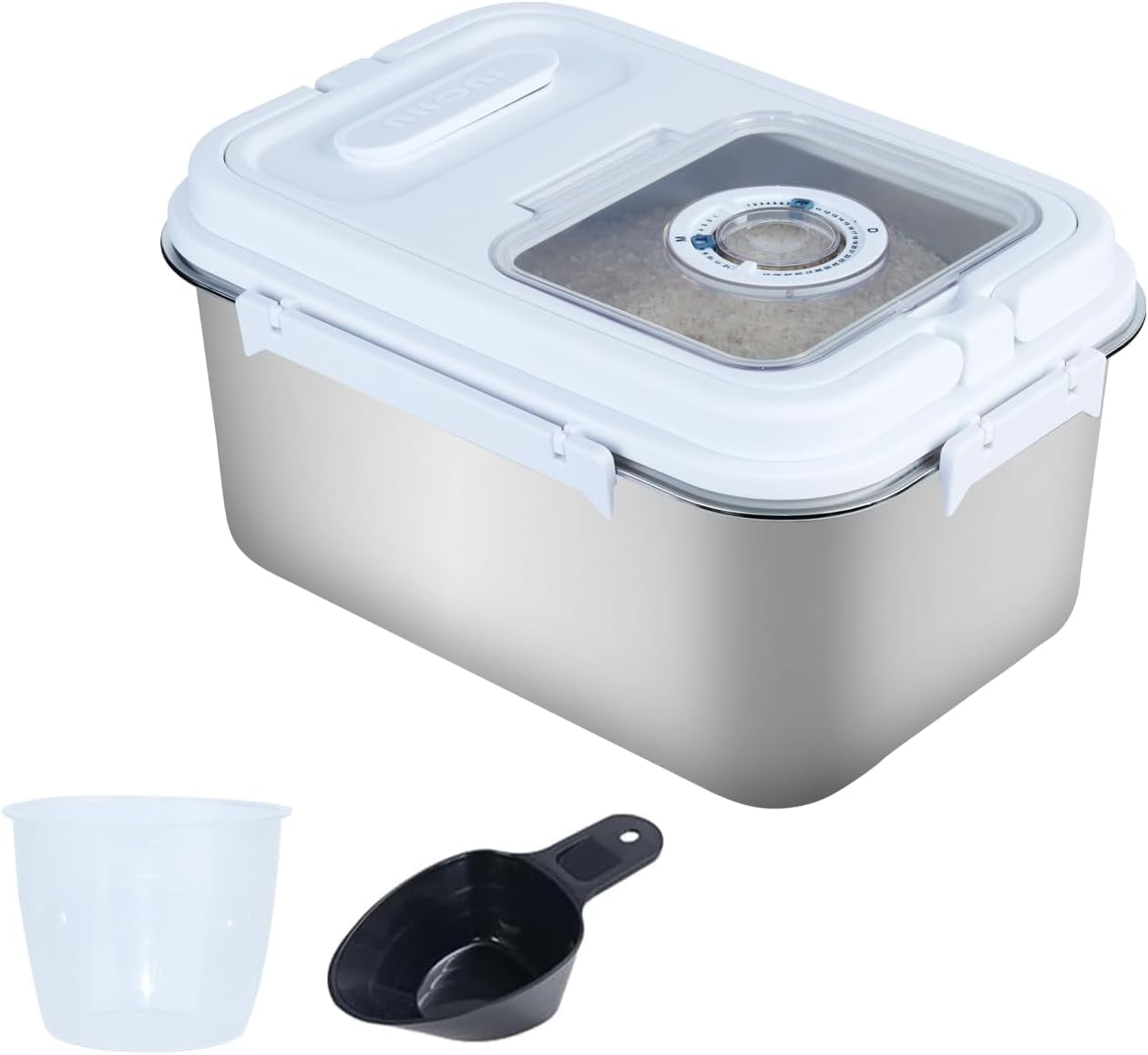 Airtight Rice Storage Container Bin 20lb, Stainless Steel Food Storage ...
