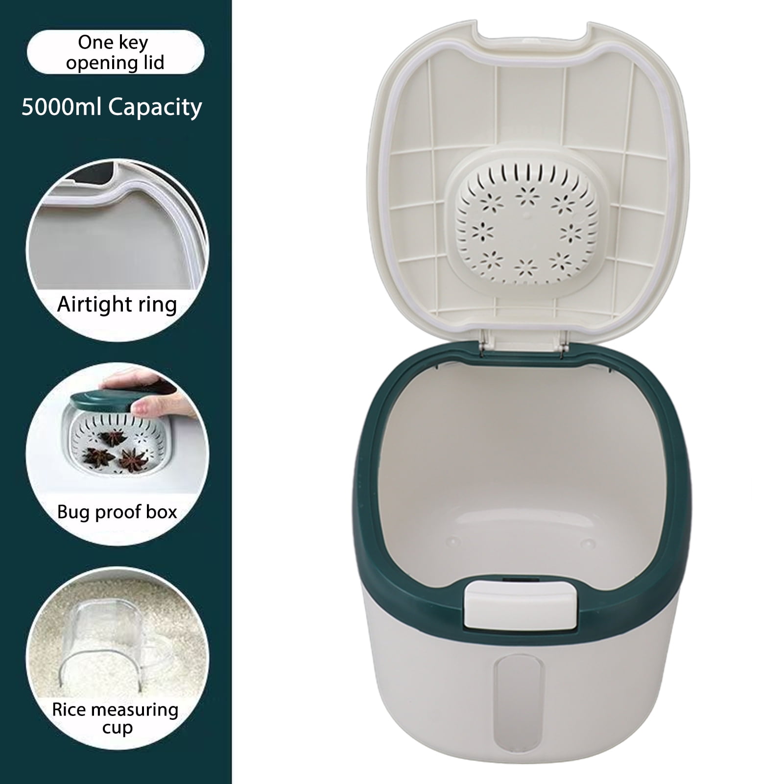 Airtight Rice Storage Container With Clear Window For Grains Flour ...