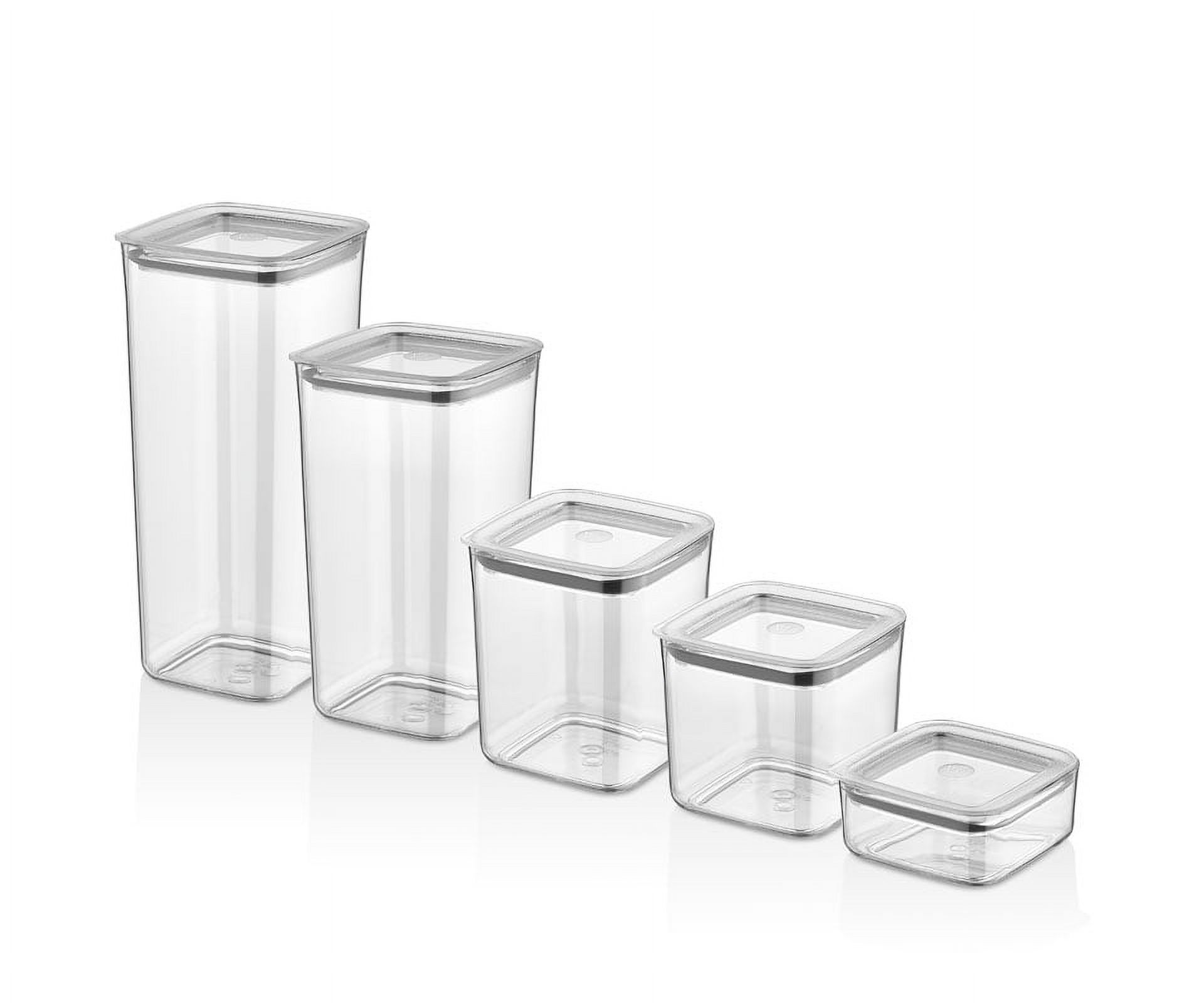 Airtight Square Food Storage Container with Lids for Kitchen and Pantry ...