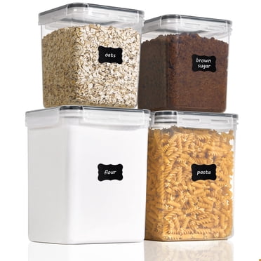 EatNeat Airtight Glass Kitchen Canisters with Glass Lids | Set of 5 ...