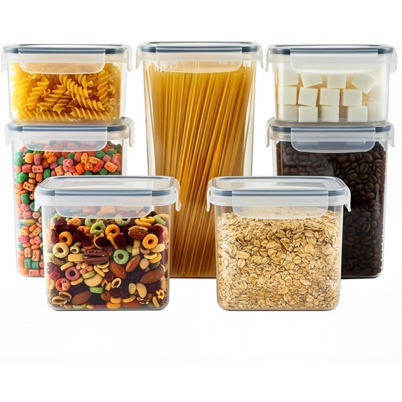 Airtight Storage Containers with , 7 count Kitchen Canisters for ...