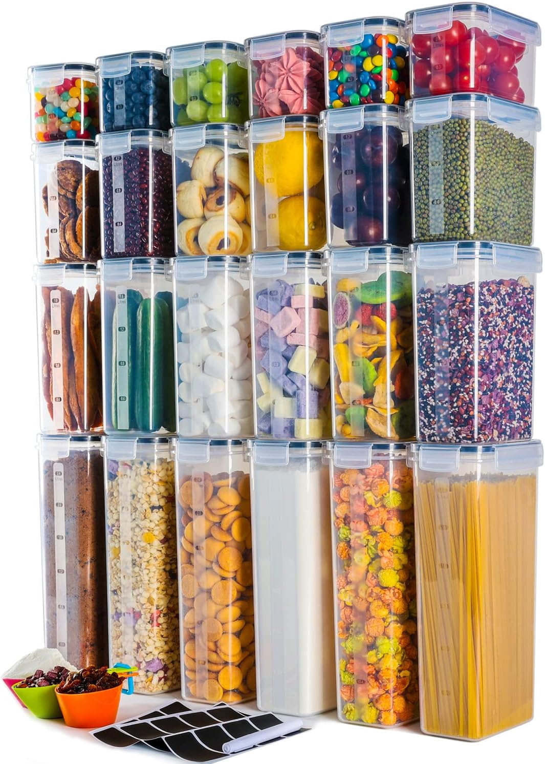 Airtight Storage Containers with , Clear Pantry Canister Set for ...