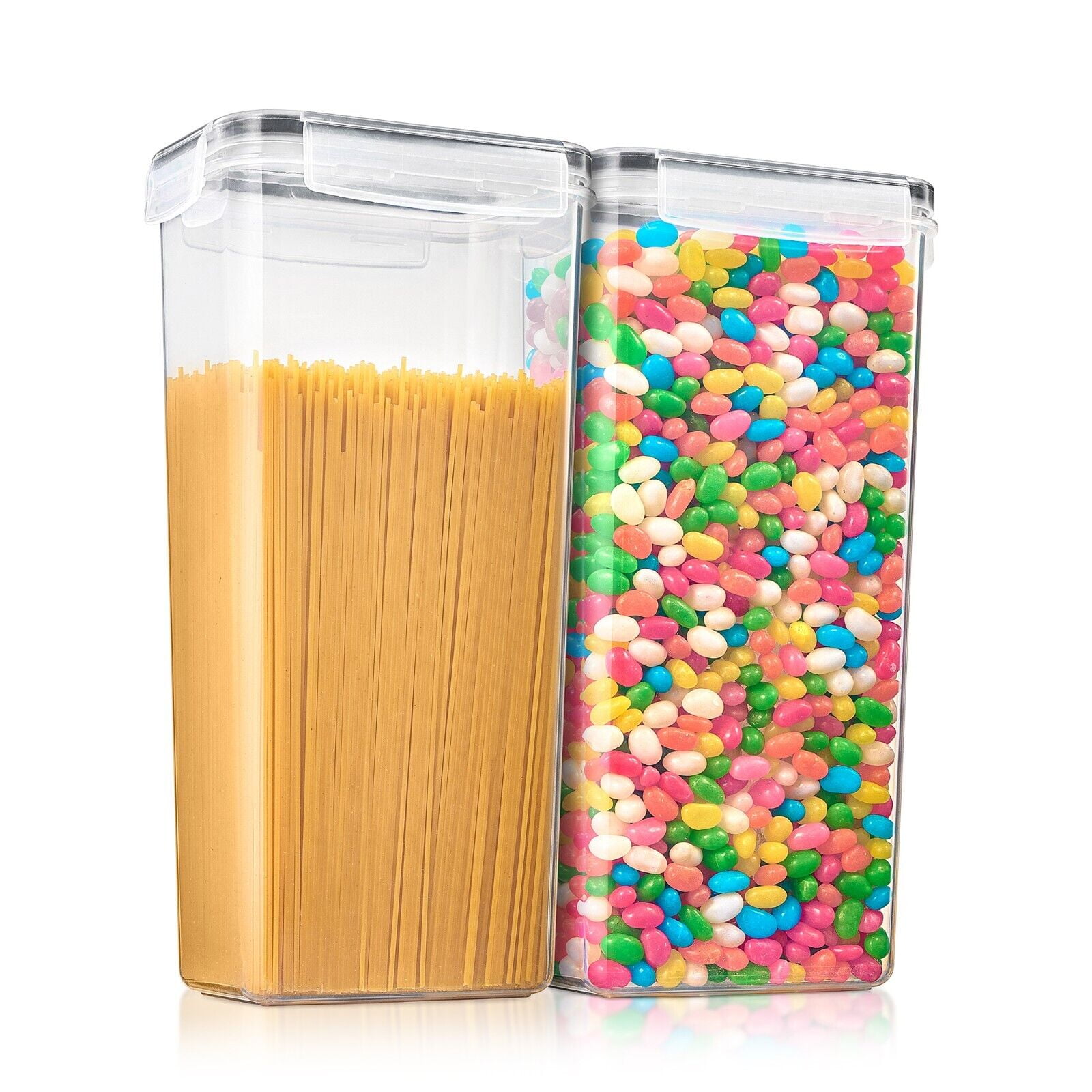 Airtight Tall Food Dispenser Containers Lids Kitchen Pantry Storage -2 ...