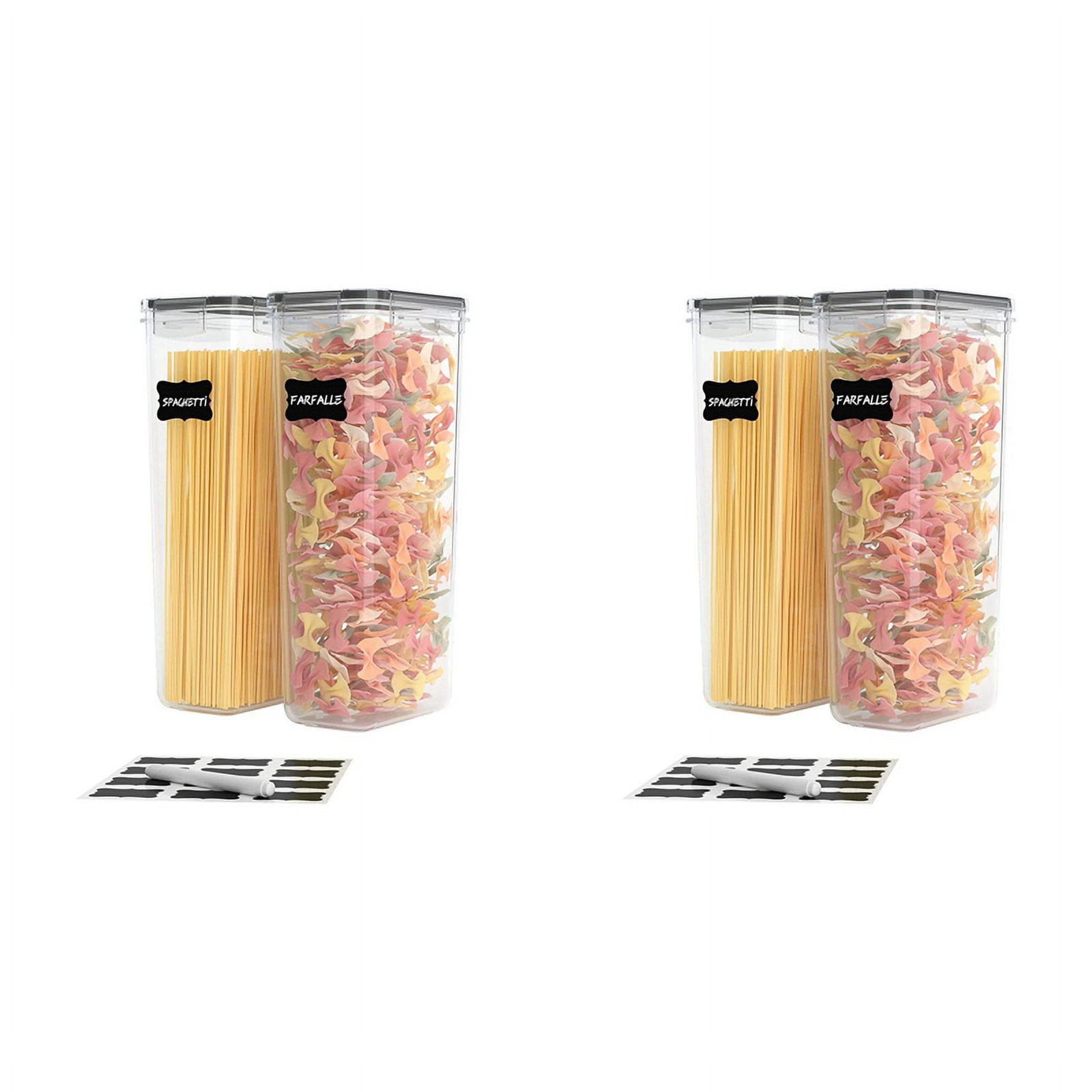 Airtight Tall Food Storage Container Set, 4Pcs 2.8L Spaghetti ...