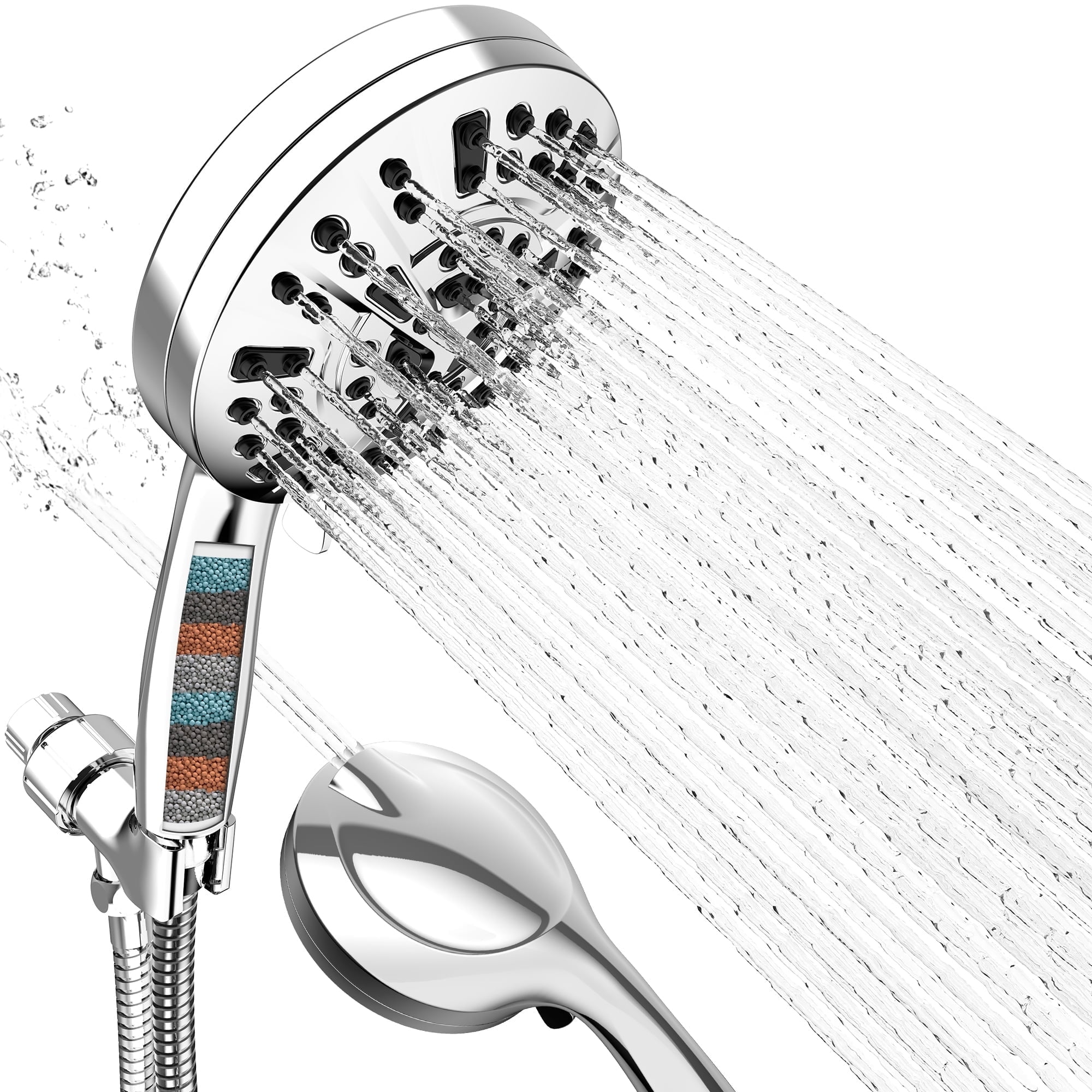 Airtok High Pressure Shower Head with Handheld, 8 Modes, 2 Power Spray ...