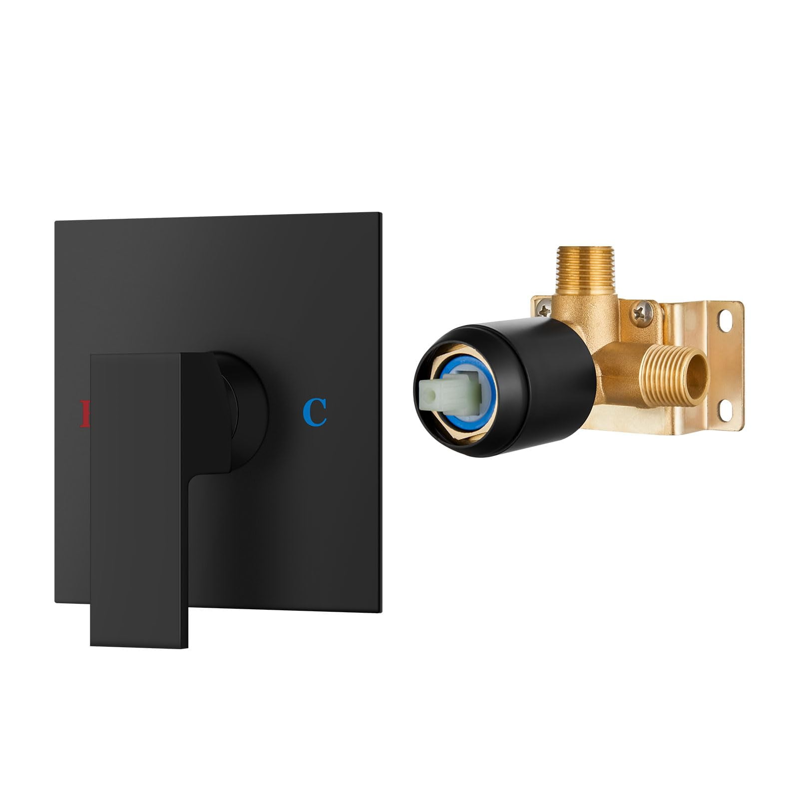 Airuida Square Single-Function Brass Faucet Shower Rough-in Valve Male ...