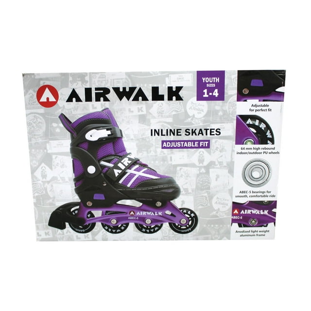 Airwalk Inline Skates Adjustable Fit Plum Purple Youth Sizes 1-4 ...