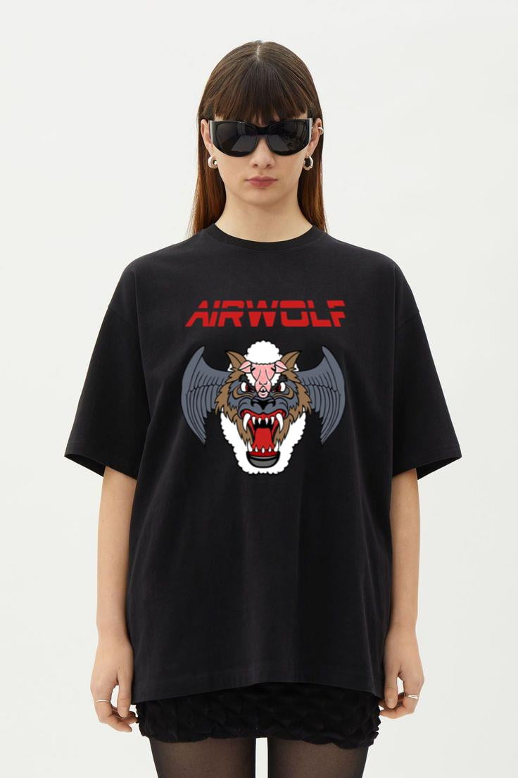 Airwolf T-shirt with Iconic Bold Helicopter Design for Classic TV Show ...