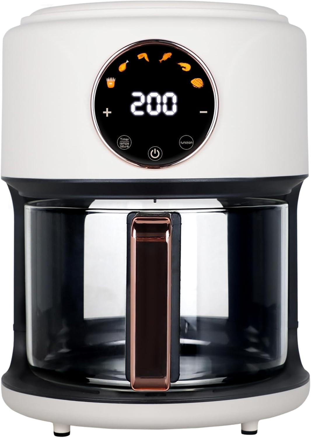 Airy Fryer, 4.7Qt 1200W Glass Air Fryer, 6-in-1 Functions, 360 ...