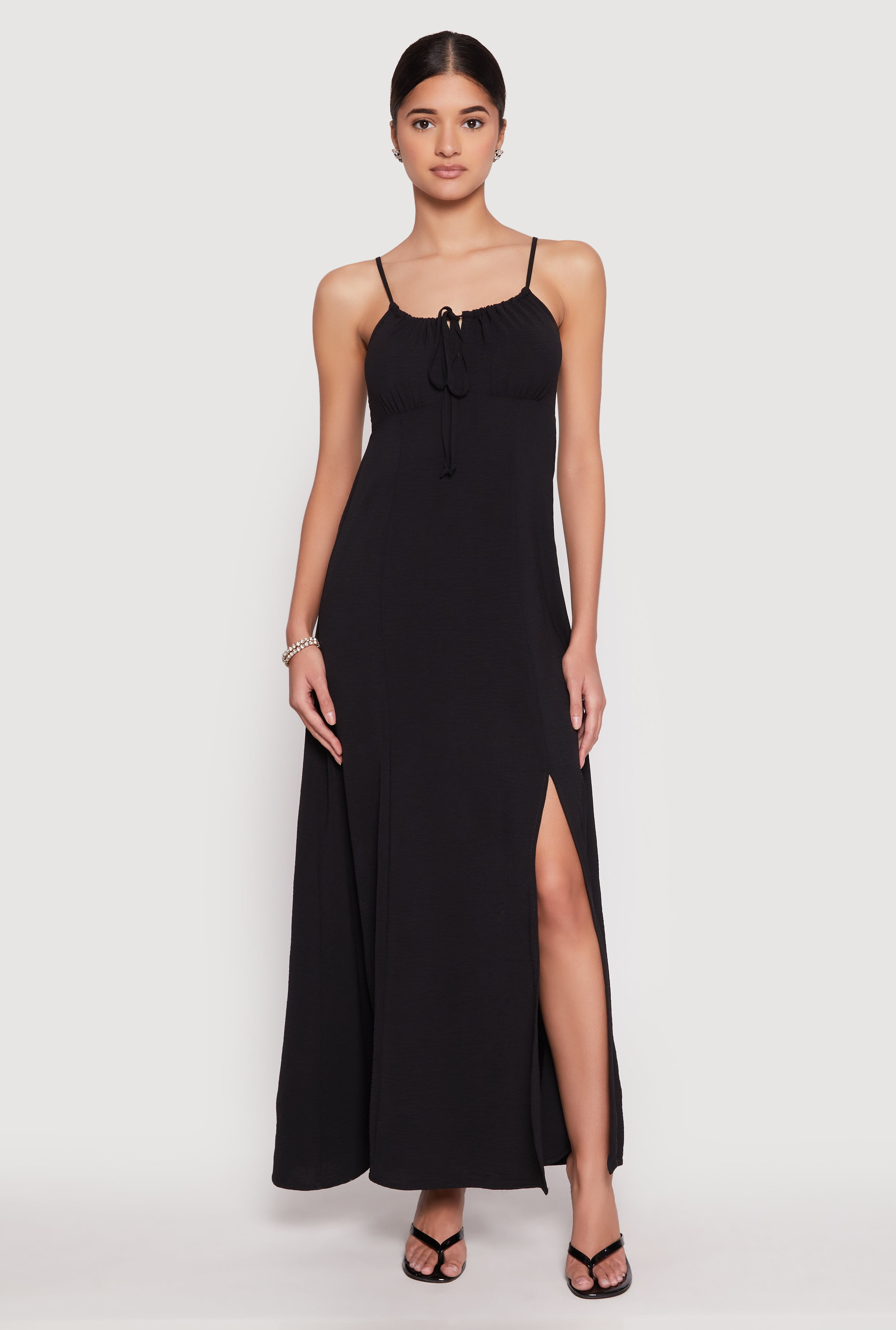 Womens Airy Side Slit Maxi Dress - Walmart.com