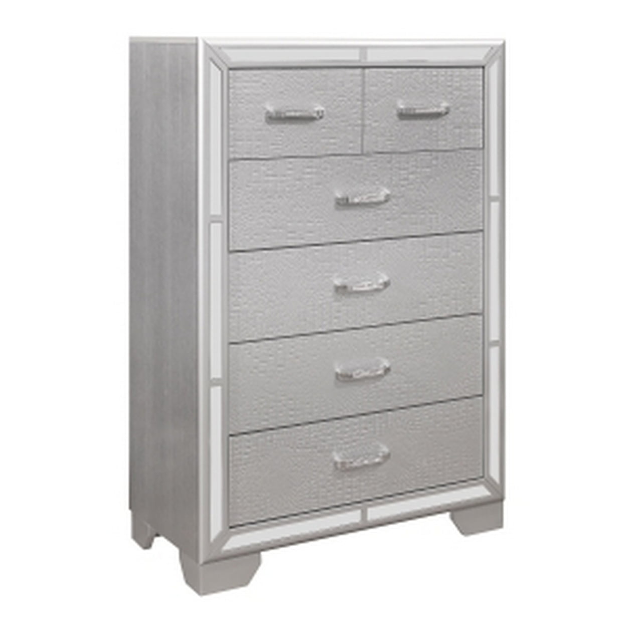 Aisha 49 Inch Modern Tall Dresser Chest with 6 Drawers, Mirror Trim ...