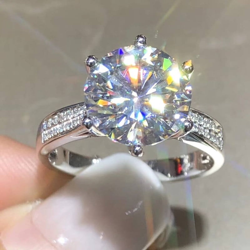 Aishvi Jewels 2.20Ct Round Cut Simulated Diamond Engagement Ring 14K ...