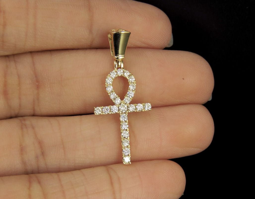 Aishvi Jewels 2.30Ct Round Cut Simmulated Diamond Ankh Cross Pendant ...