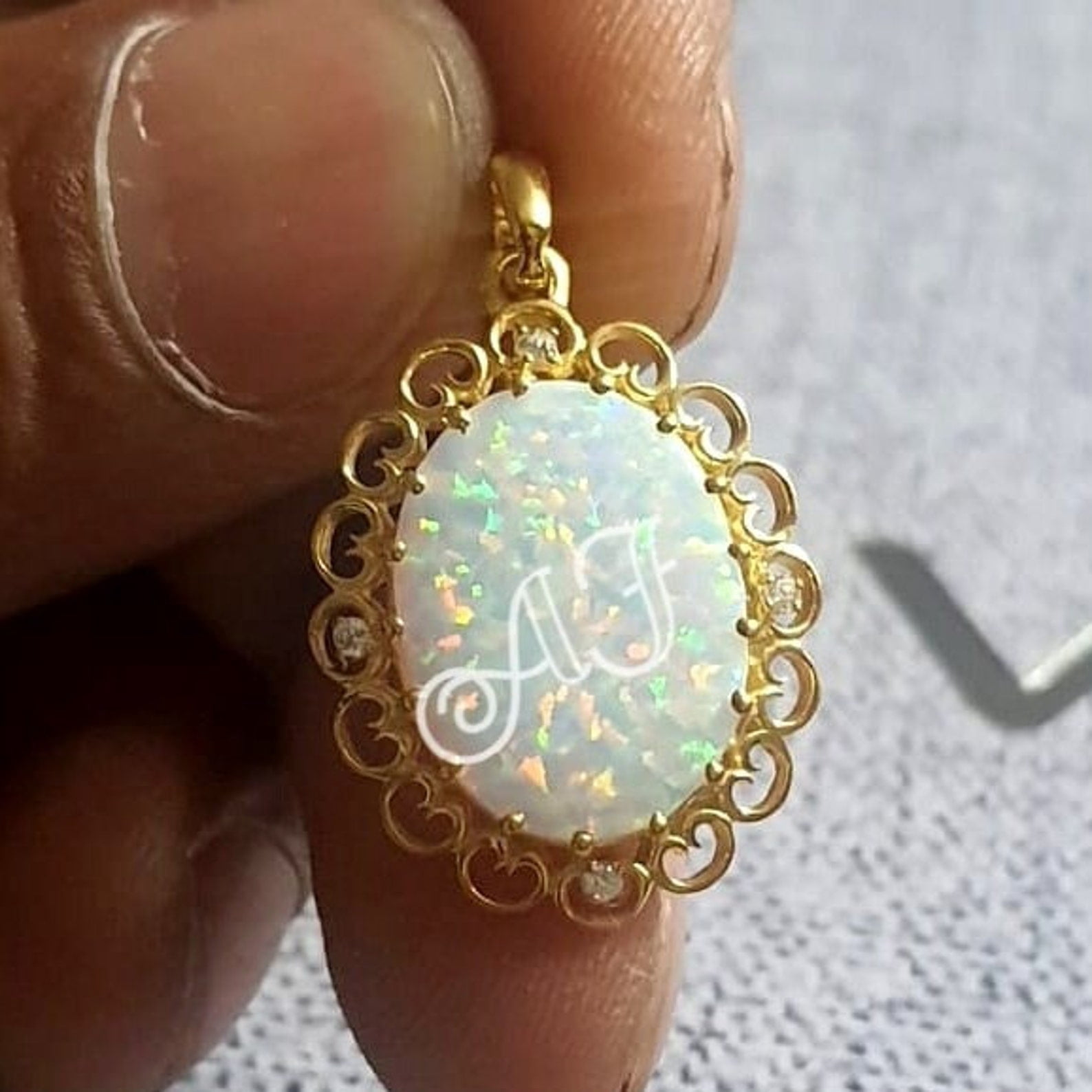 Aishvi Jewels Oval Cut Fire Opal Pendant, Silver Oval Cut Fire Opal ...