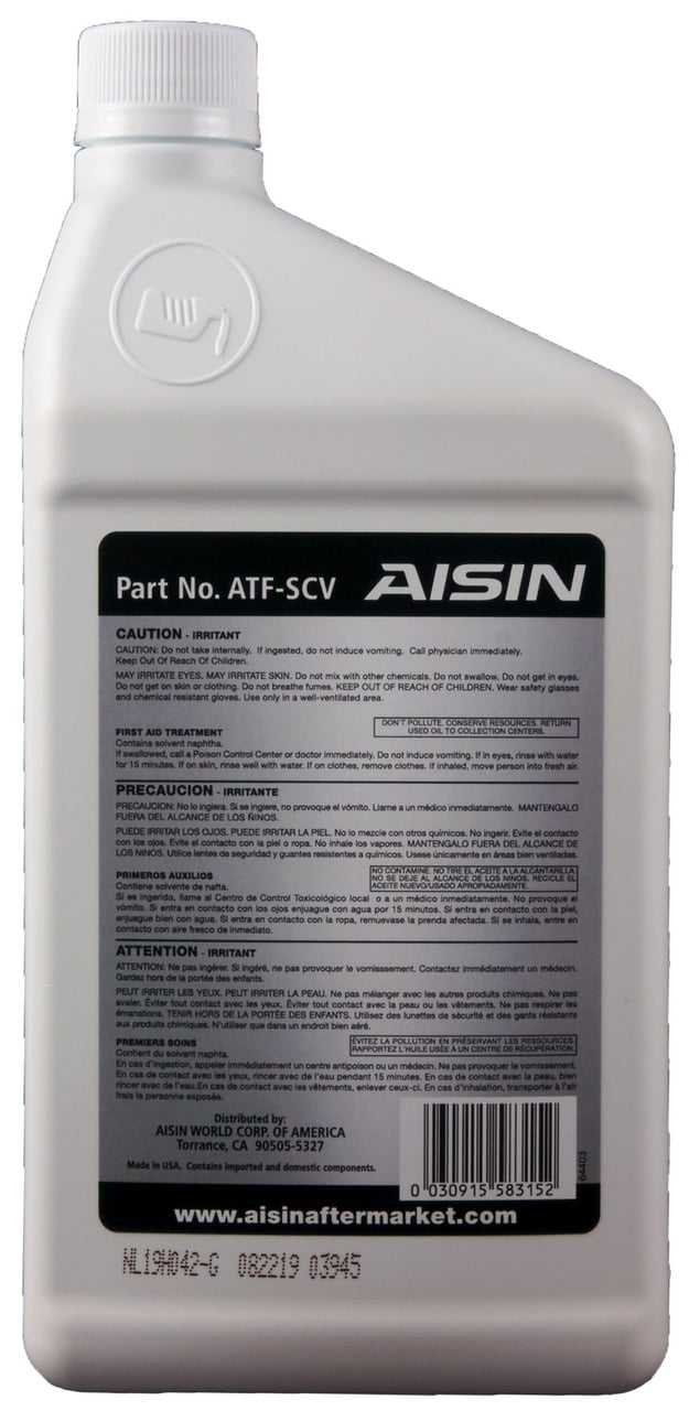 Aisin Automatic Transmission Fluid P/N:Atf Scv Fits select: 2010-2020 ...