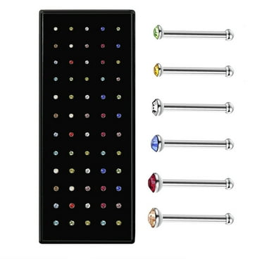 3 Sets of 160Pcs Stainless Steel Nose Studs & Rings Piercing, 1.5/2/2 ...