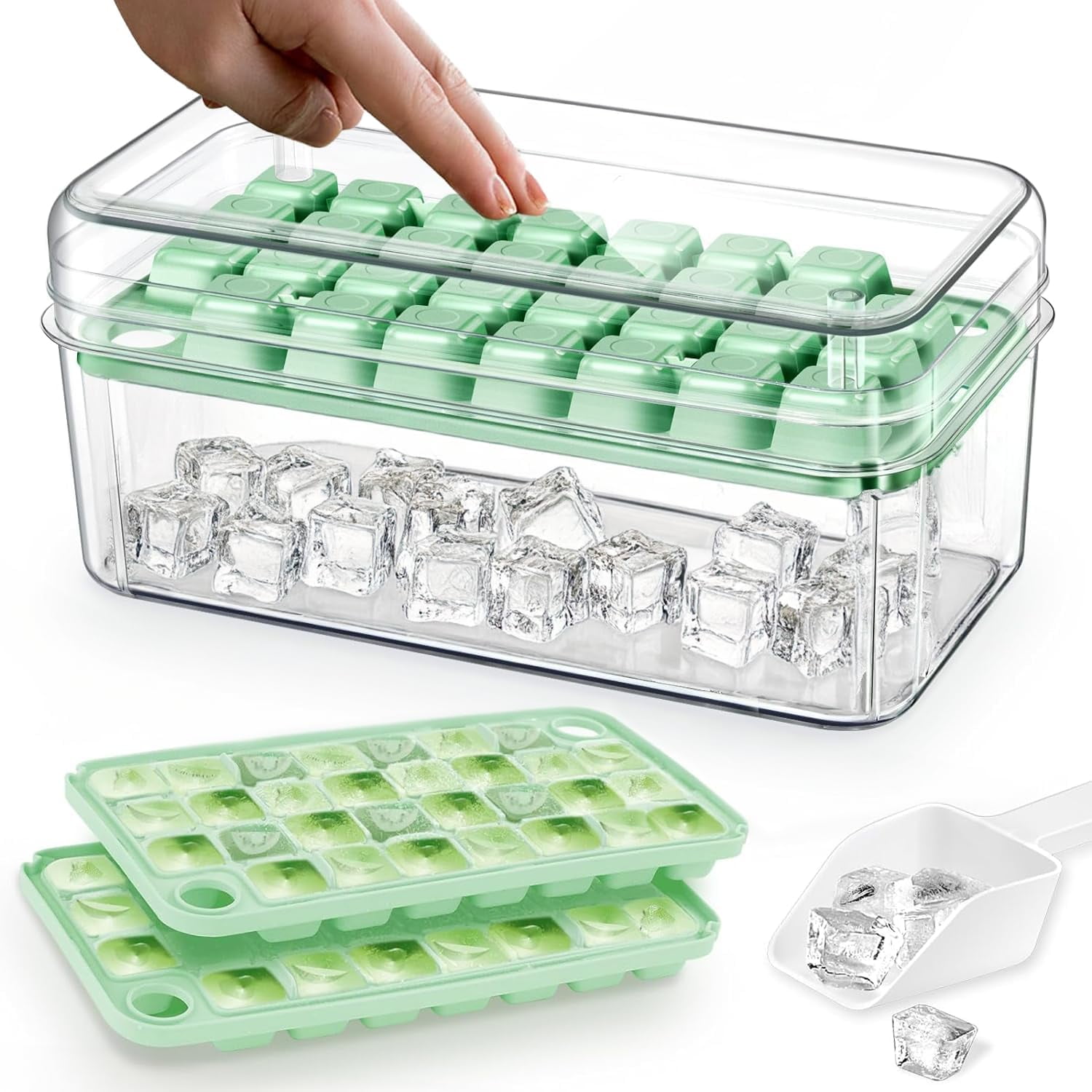 Aisle 3 Essentials Plastic 14-Cavity Flexible Ice Cube Trays, 2 Count ...