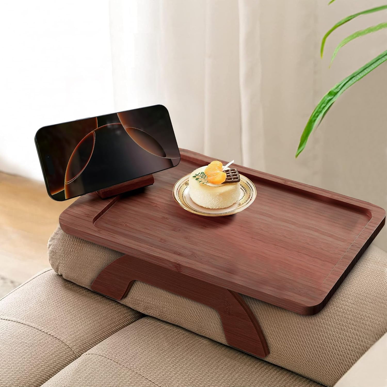 Aisle 3 Essentials Couch Armrest Table with Clip, Sofa TV Tray with ...