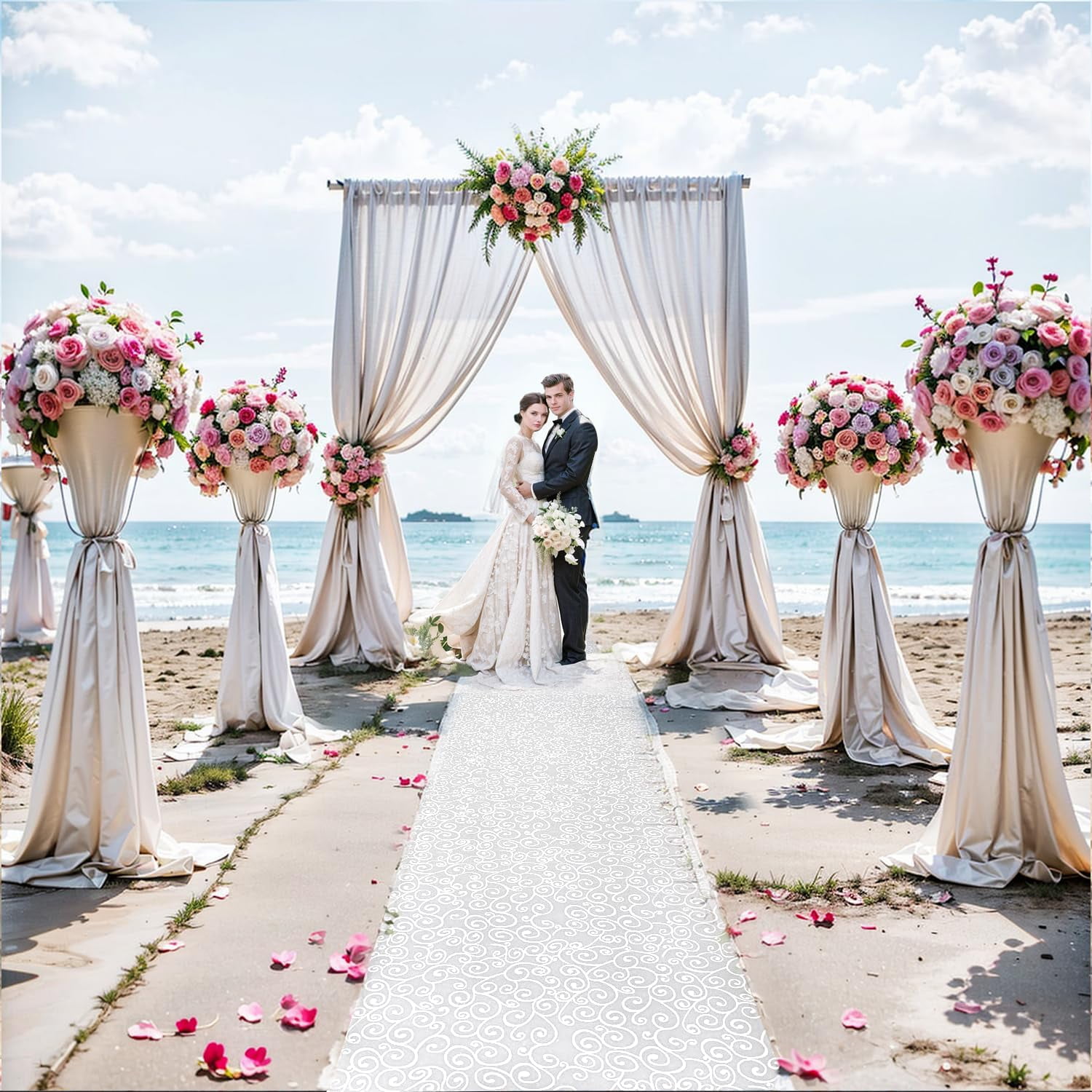 Aisle Runner for Wedding Ceremony 100 x 3 Feet White Aisle Runner ...