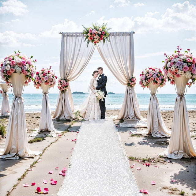 Aisle Runner for Wedding Ceremony 100 x 3 Feet White Aisle Runner ...