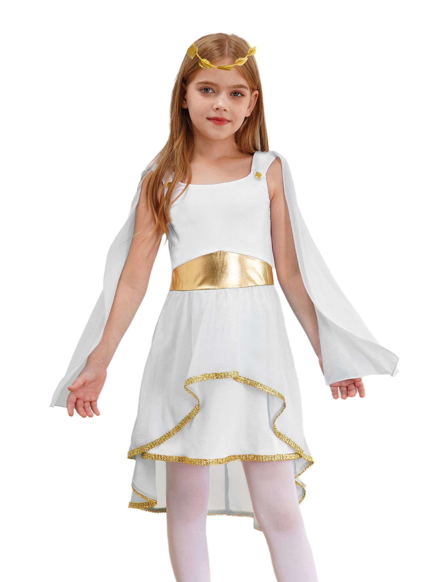 Aislor 2Pcs Girls Ancient Greek Princess God Outfit Toga Costume ...