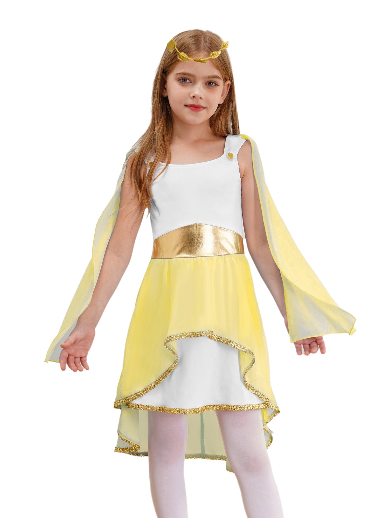 Aislor 2Pcs Girls Ancient Greek Princess God Outfit Toga Costume ...