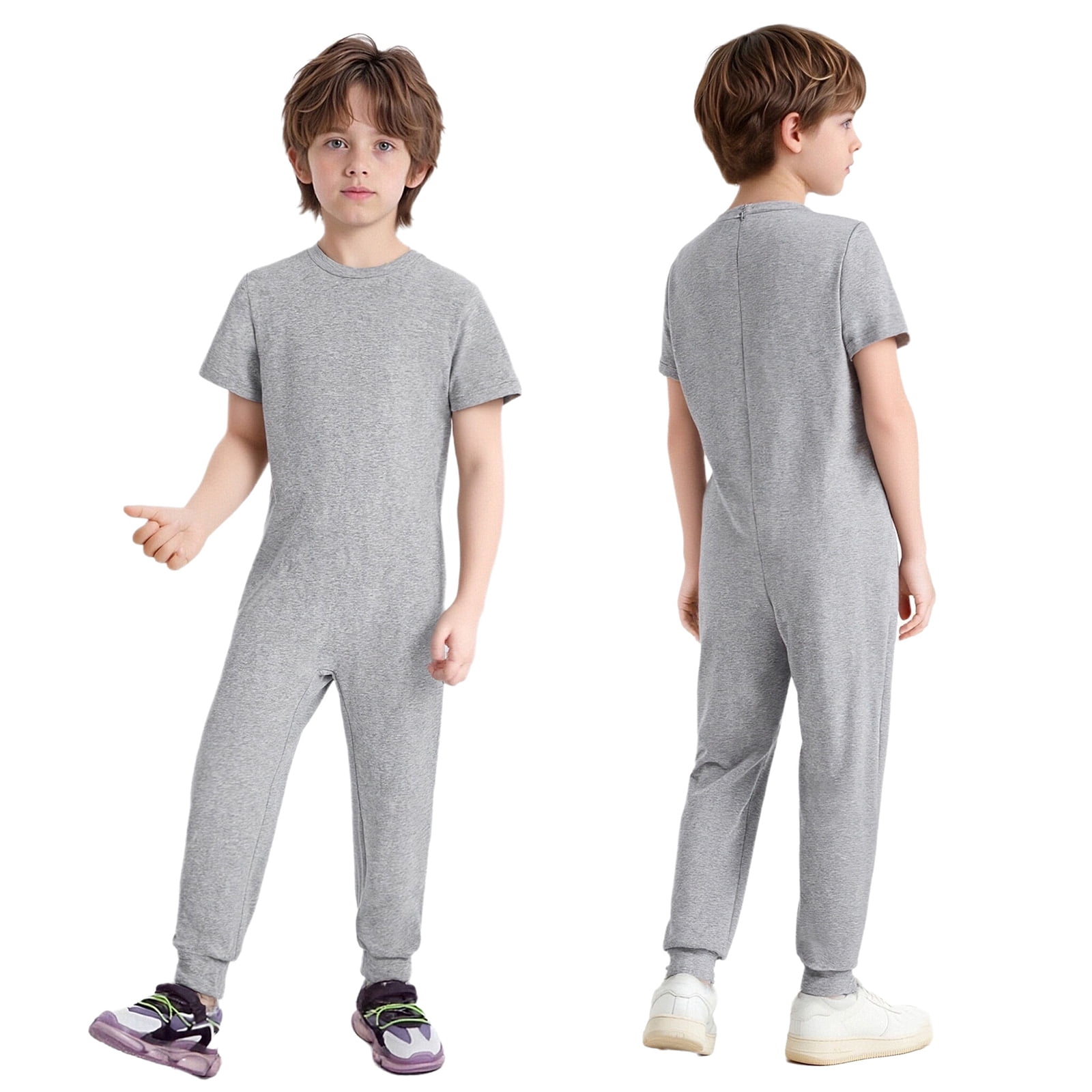 Aislor Adaptive Clothing for Special Needs Boys Short Sleeve Anti-Strip ...