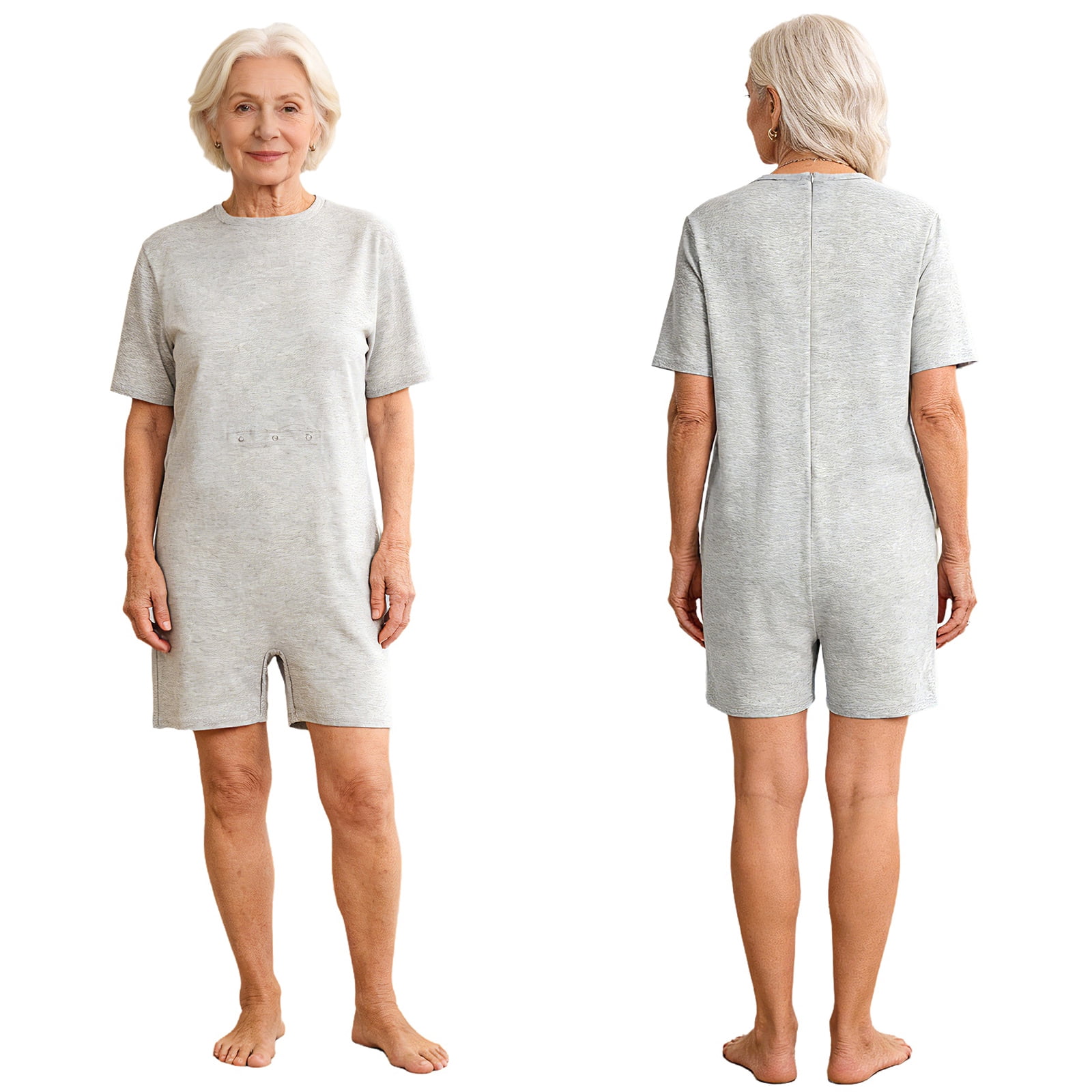 Aislor Adaptive Clothing for Women Men Anti-Strip Back-Zip Short Romper ...