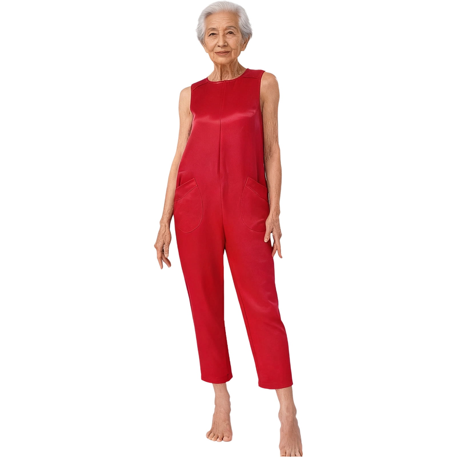 Aislor Alzheimer Jumpsuit For Women Sleeveless Jumpsuit With Back ...