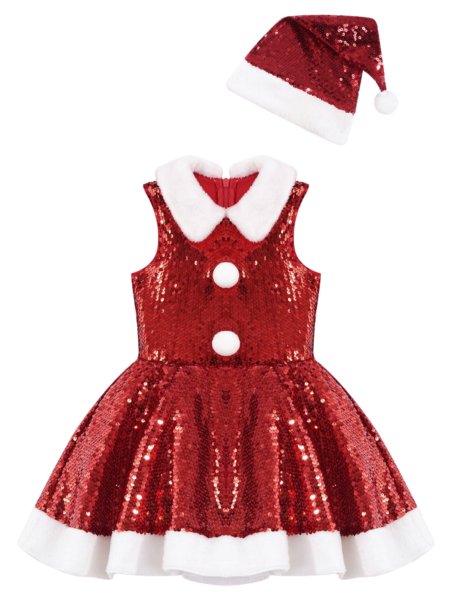 Aislor Big Girls Christmas Outfit Sequins Figure Ice Roller Skating ...
