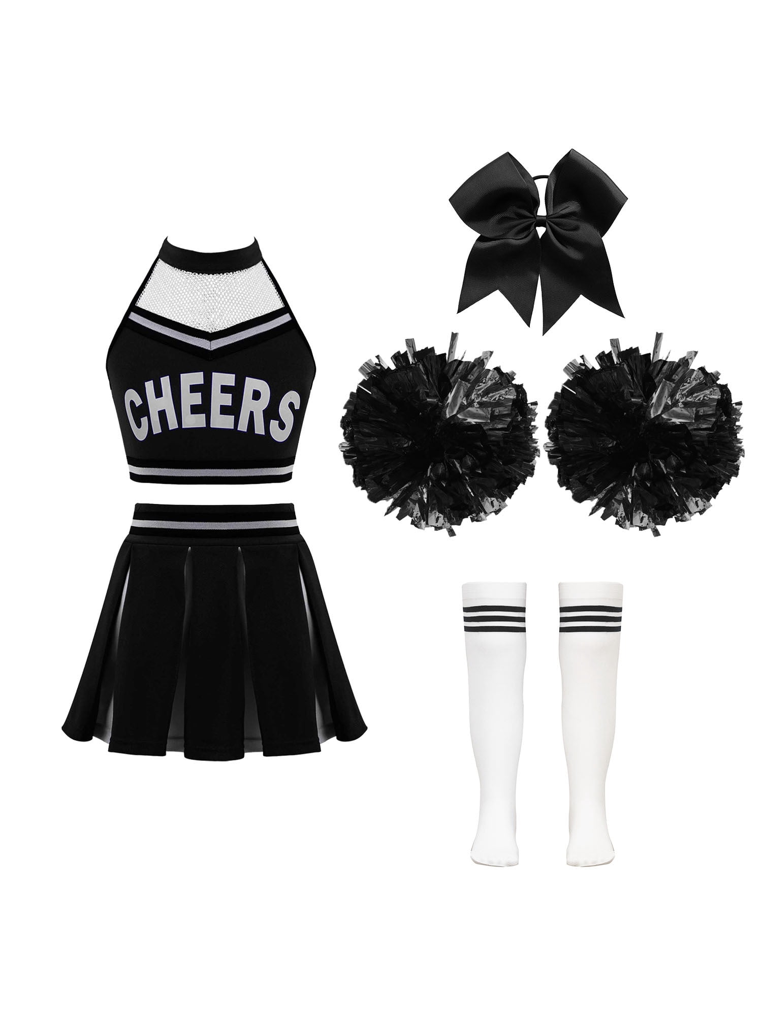 Aislor Cheer Leader Costume for Girls 5Pcs Cheerleading Dress Outfit ...