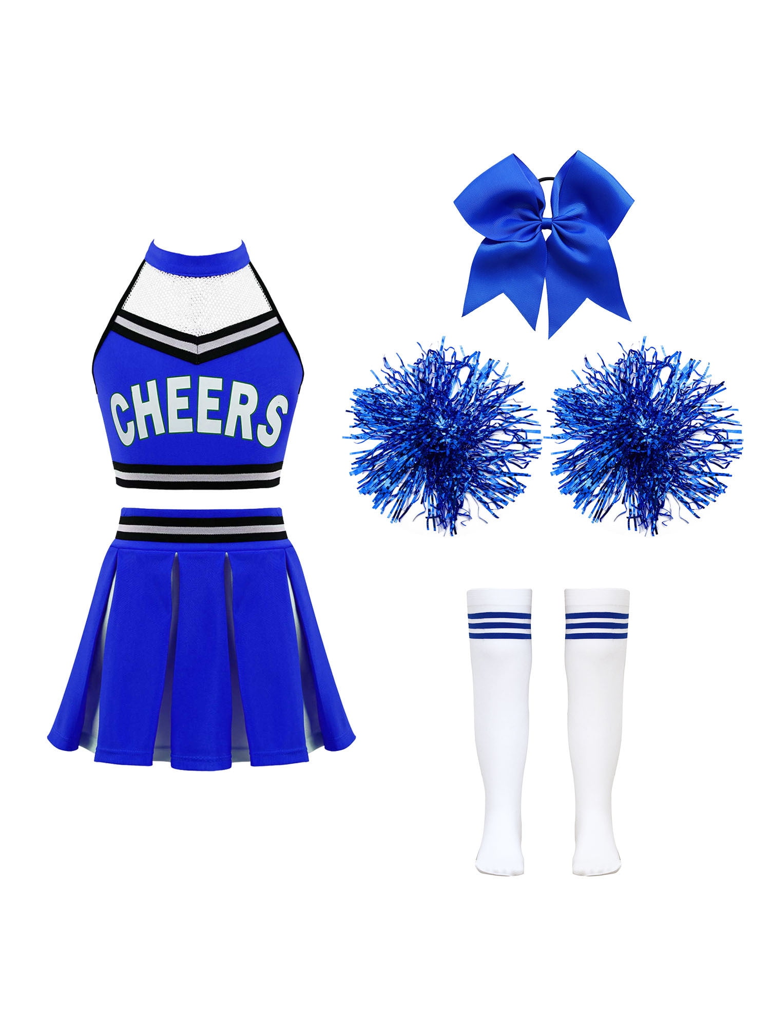 Aislor Cheer Leader Costume for Girls 5Pcs Cheerleading Dress Outfit ...