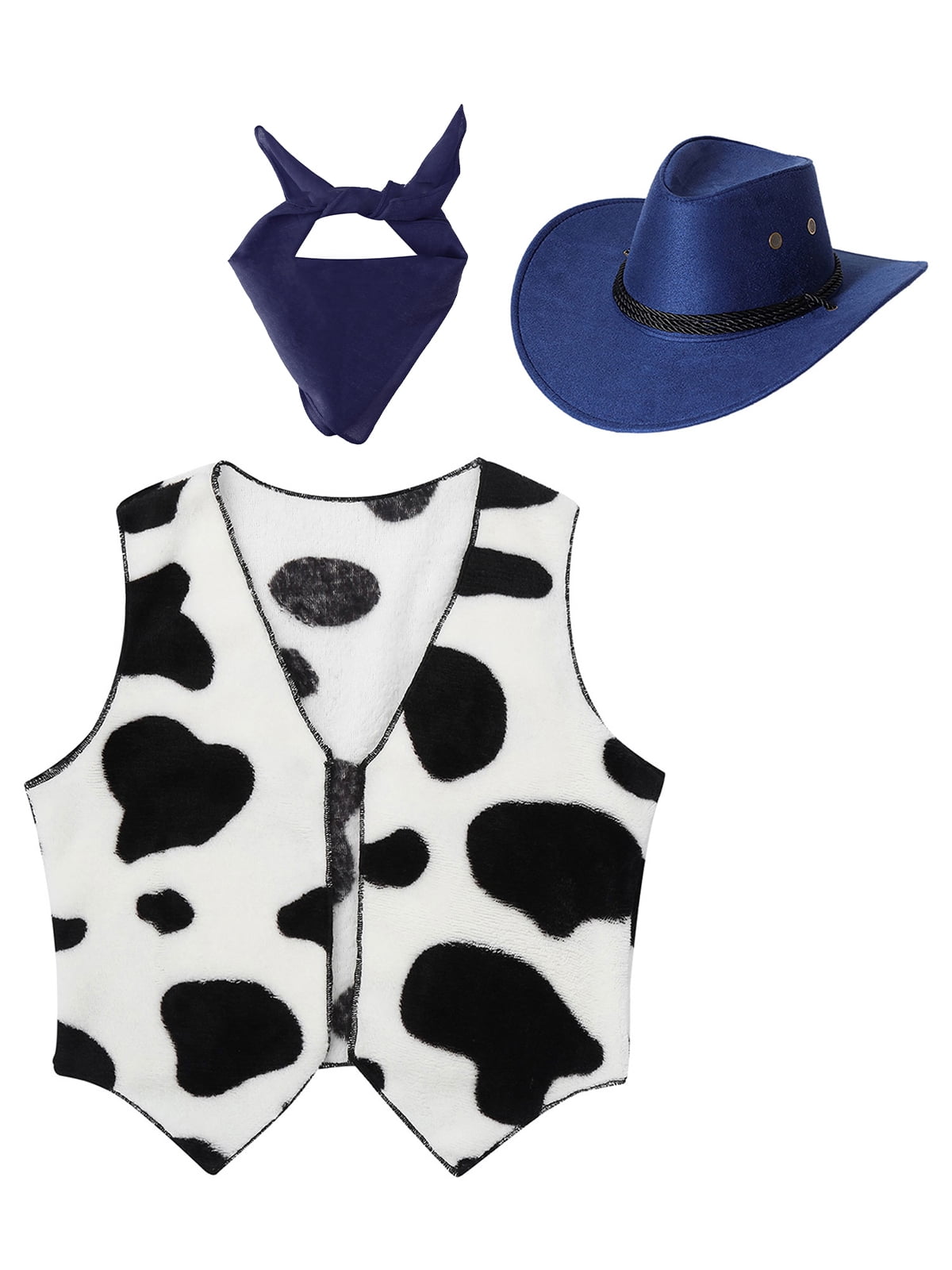 Aislor Cowboy Cowgirl Waistcoat Cow Flannel Vest Coat Halloween ...