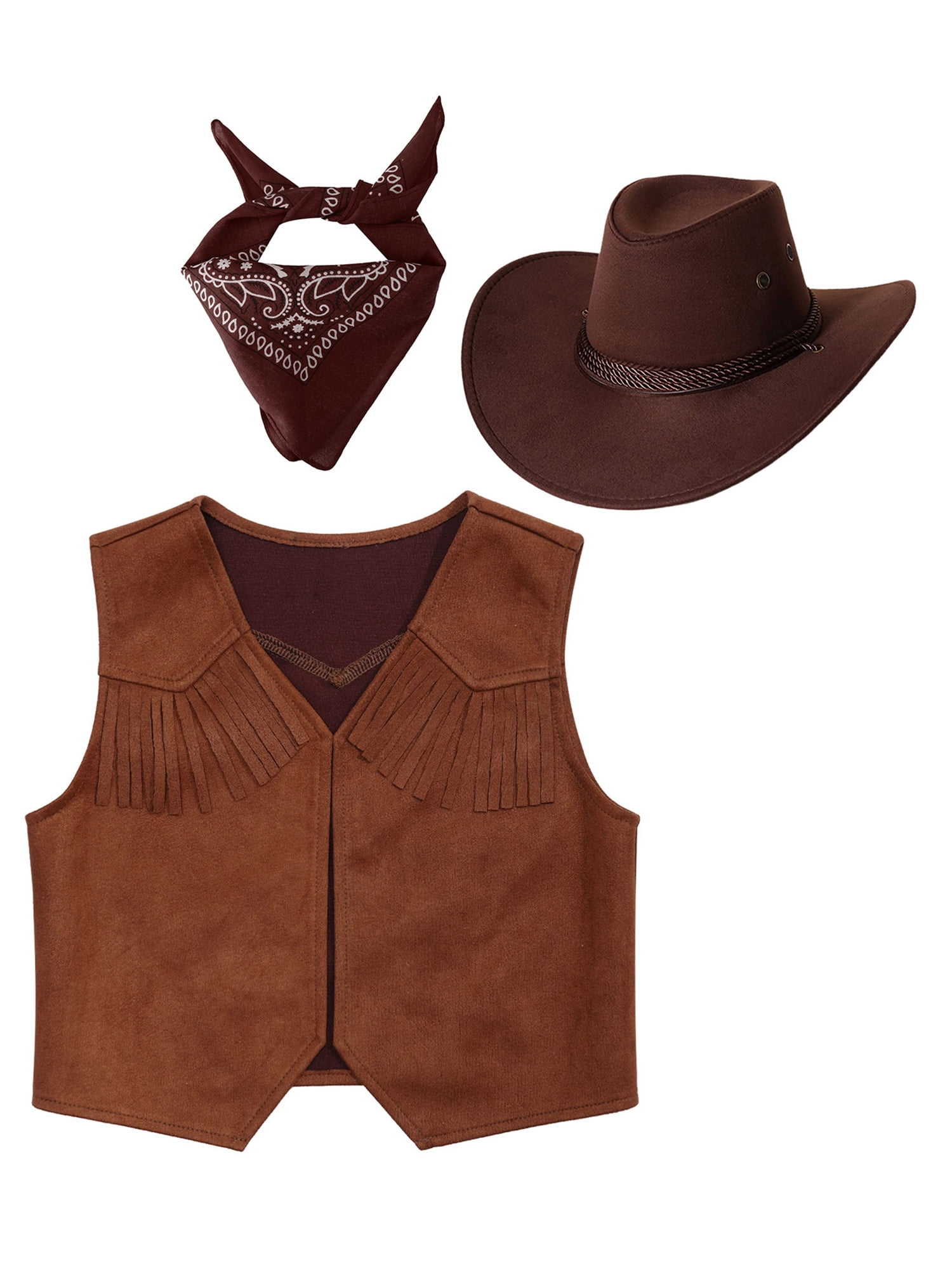 Aislor Cowboys Cowgirls Roleplay Wear Sleeveless Waistcoat with Bandana ...