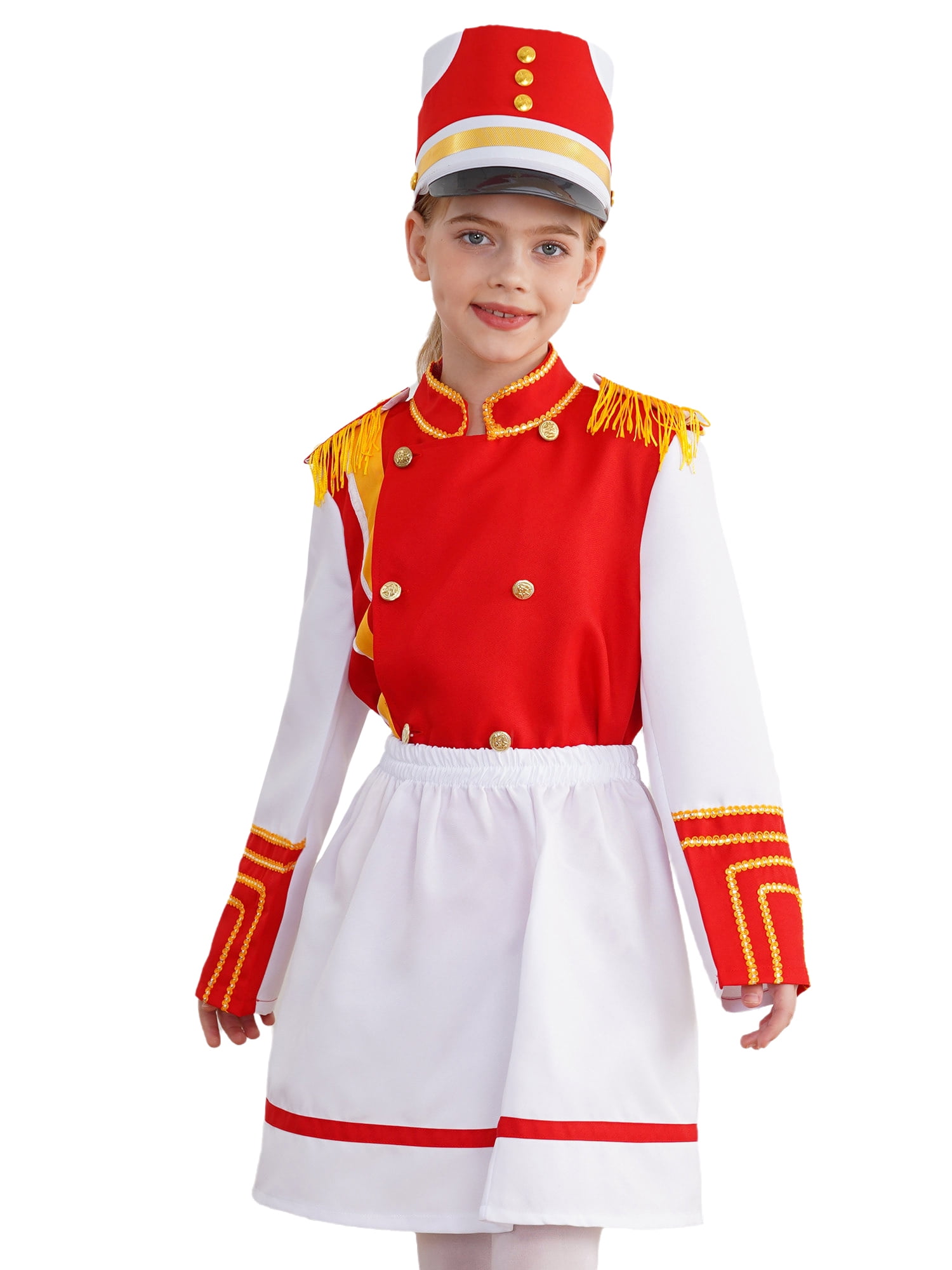 Aislor Drum Majorette Costume for Kids Girls Marching Band Uniform ...