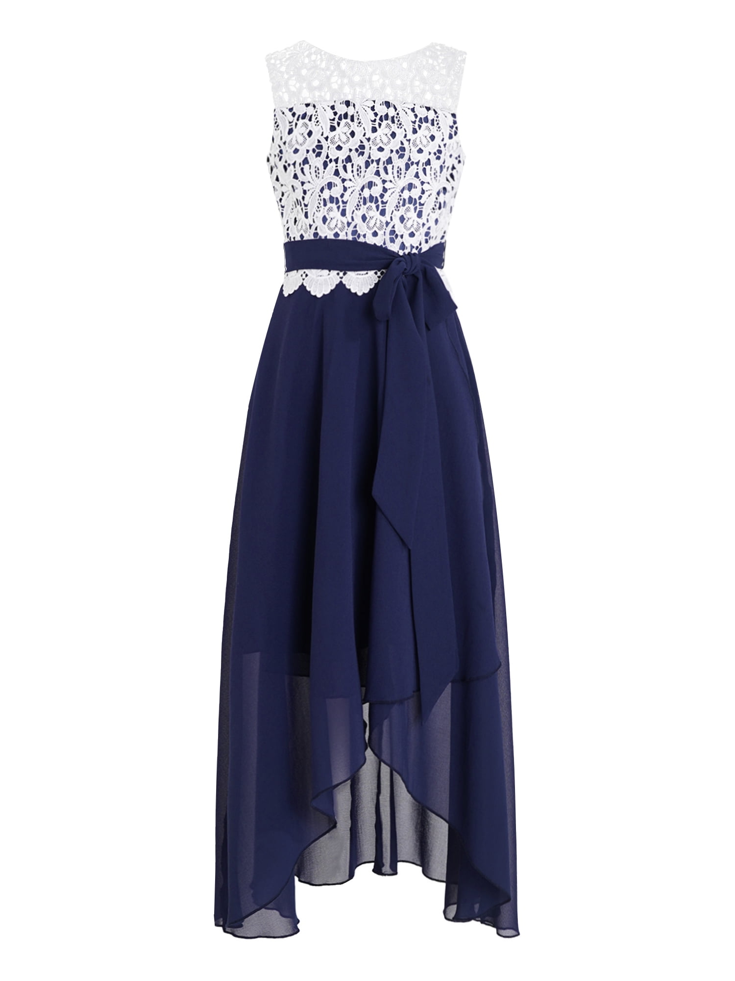 Aislor Flower Girls Pageant Dress Kids Asymmetrical Chiffon Lace ...