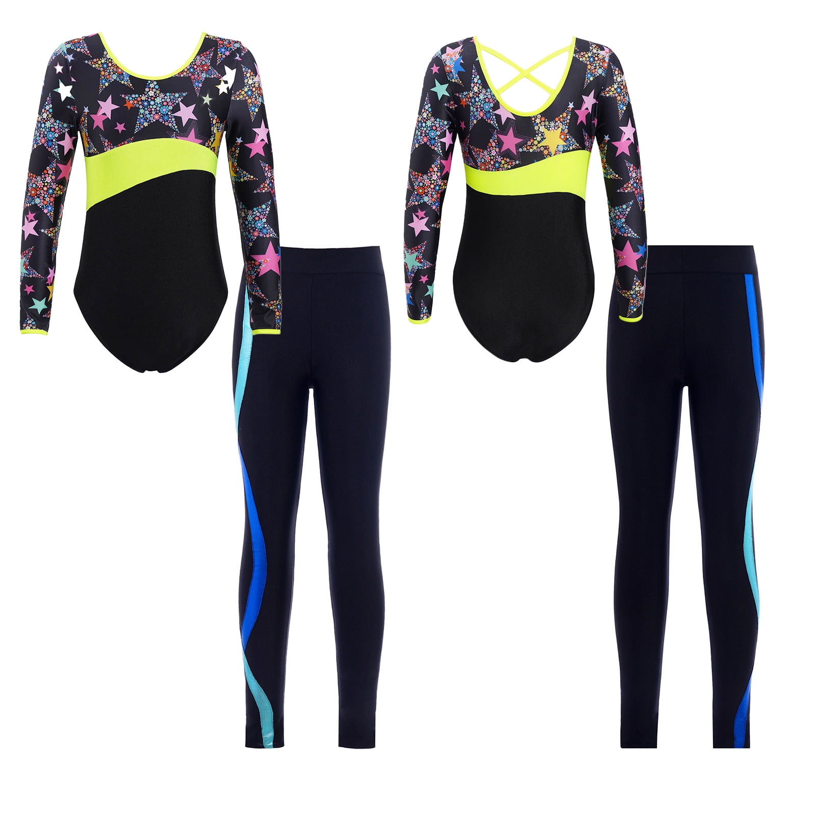 Aislor Girls 2Pcs Gymnastics Outfit Junior Ballet Dance Leotard ...