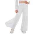 Aislor Girls Ballet Latin Modern Lyrical Dance Palazzo Pants Mesh Wide ...