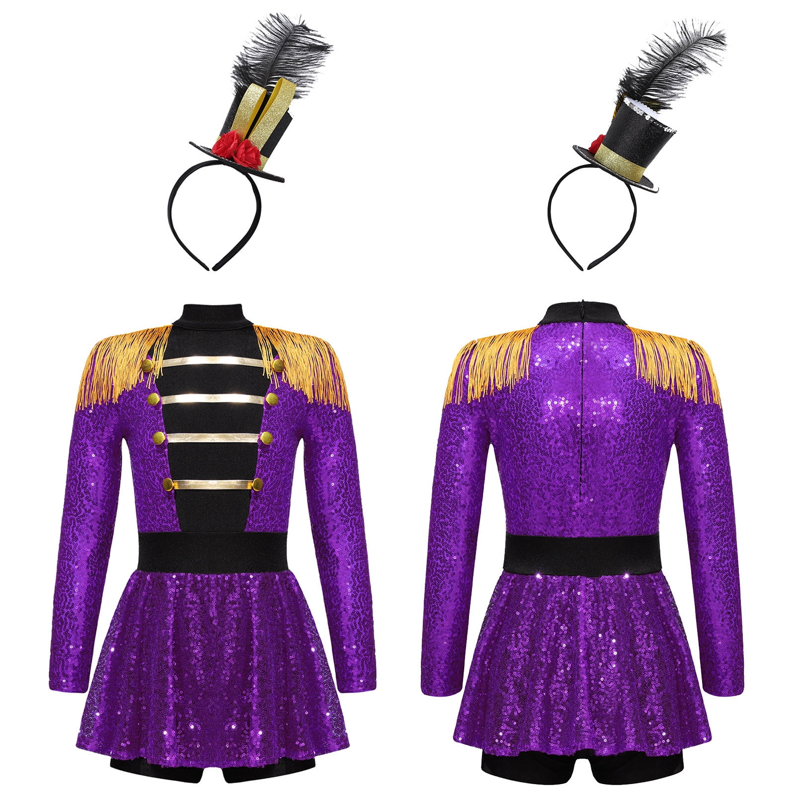 Aislor Girls Carnival Party Circus Ringmaster Costume Sequins Tassel ...