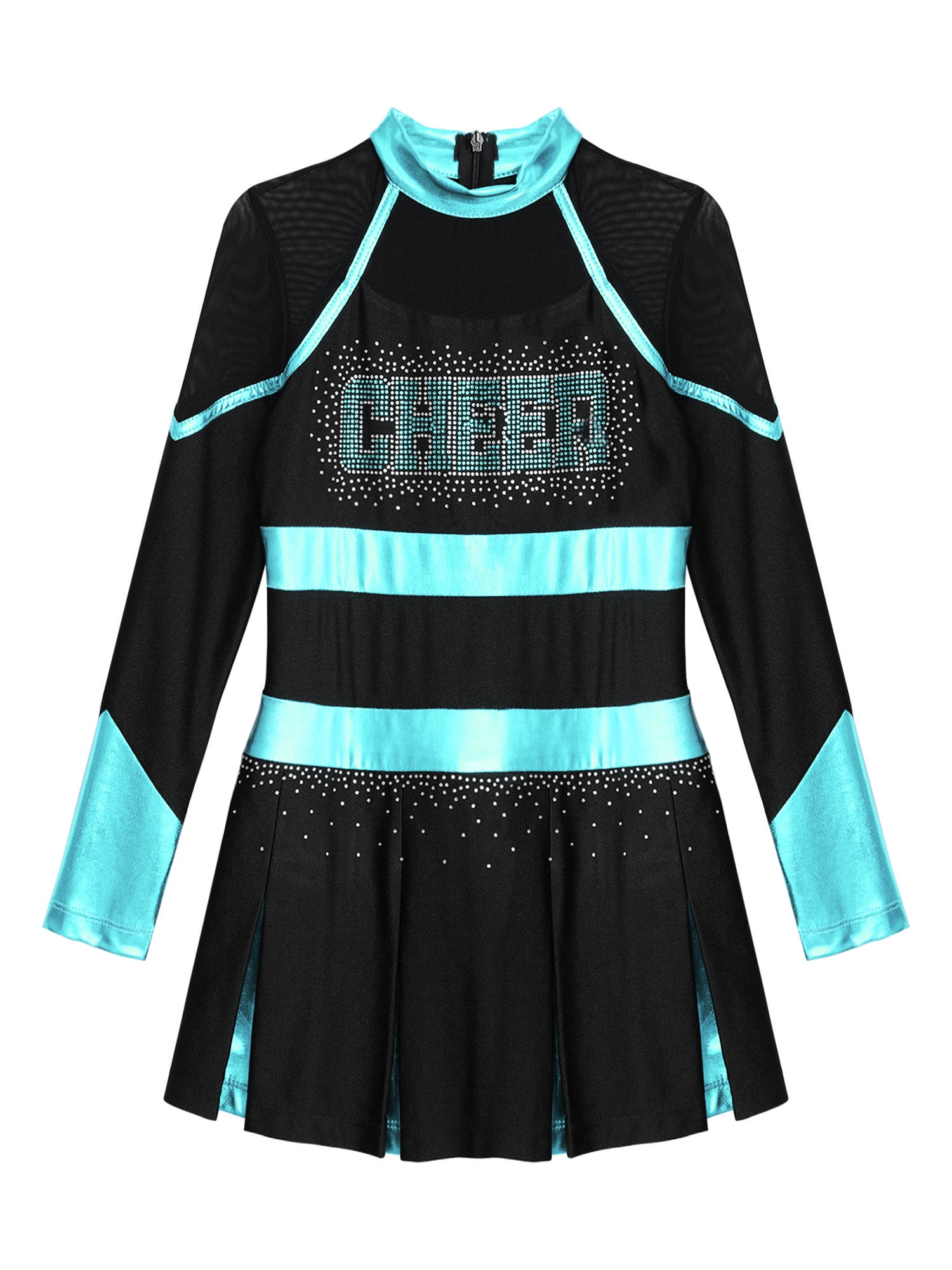 Aislor Girls Cheer leader Cheerleading Shiny Pleated Dress Cheer ...