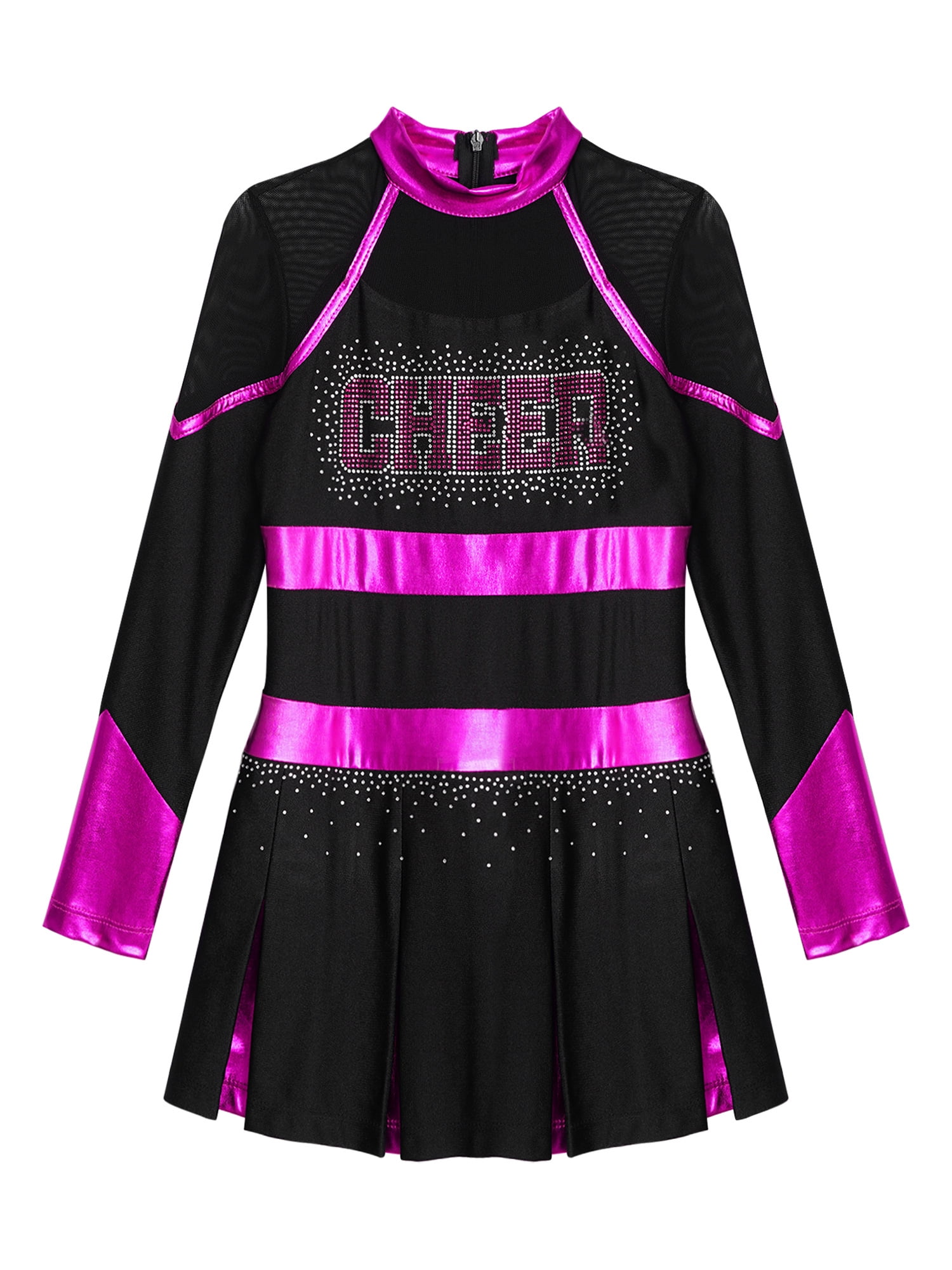 Aislor Girls Cheer leader Cheerleading Shiny Pleated Dress Cheer ...