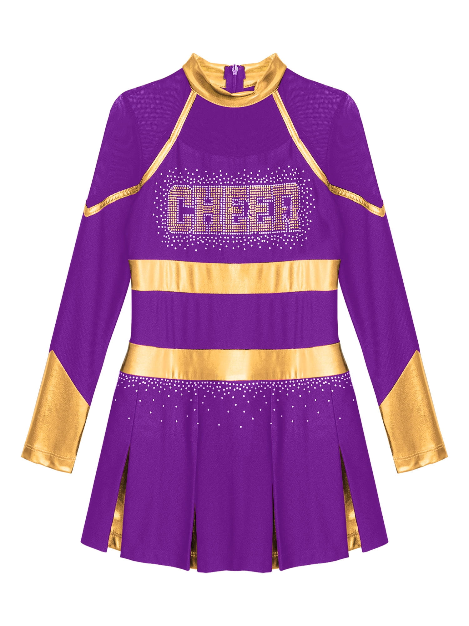 Aislor Girls Cheer leader Cheerleading Shiny Pleated Dress Cheer ...