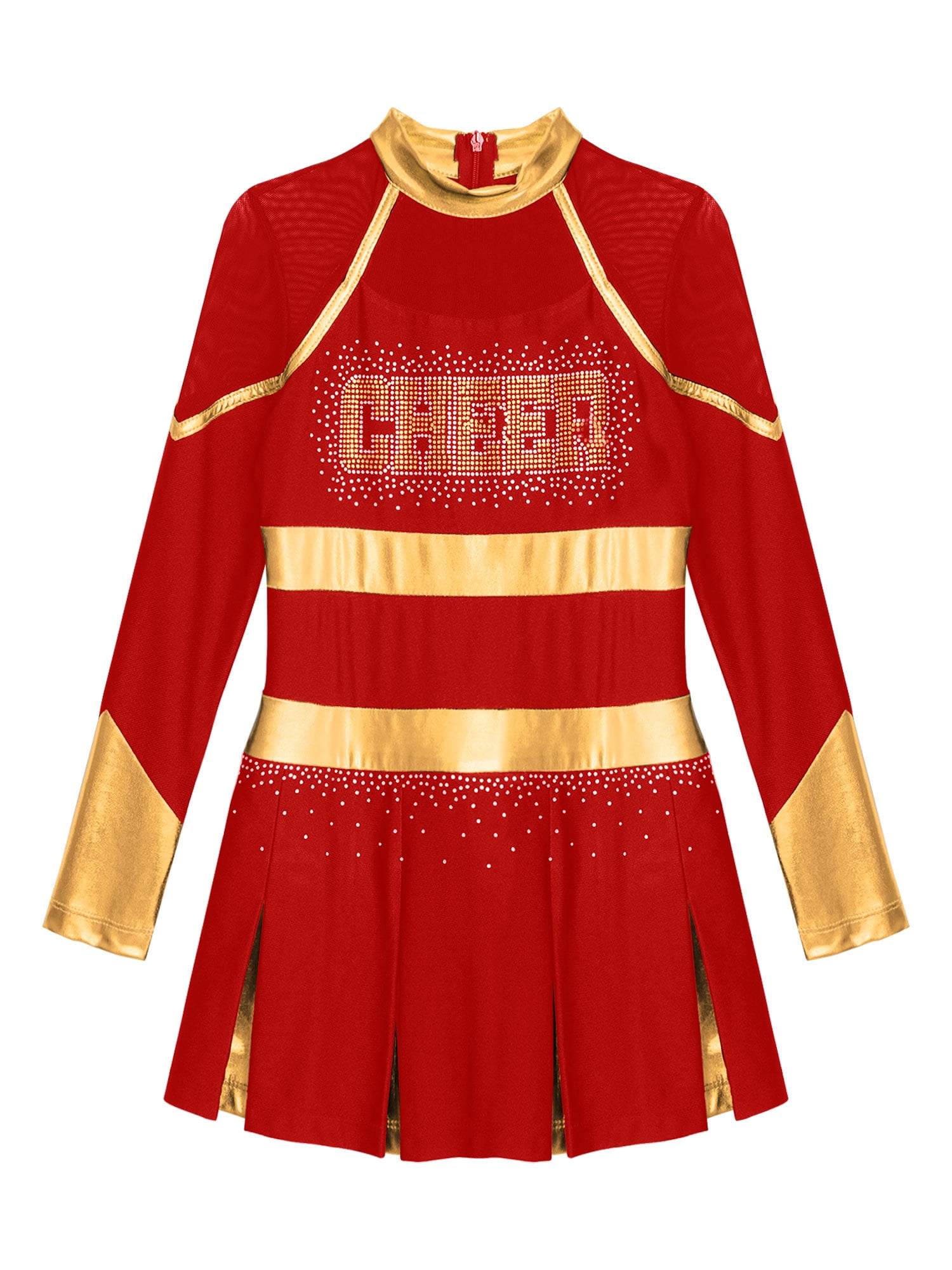 Aislor Girls Cheer leader Cheerleading Shiny Pleated Dress Cheer ...