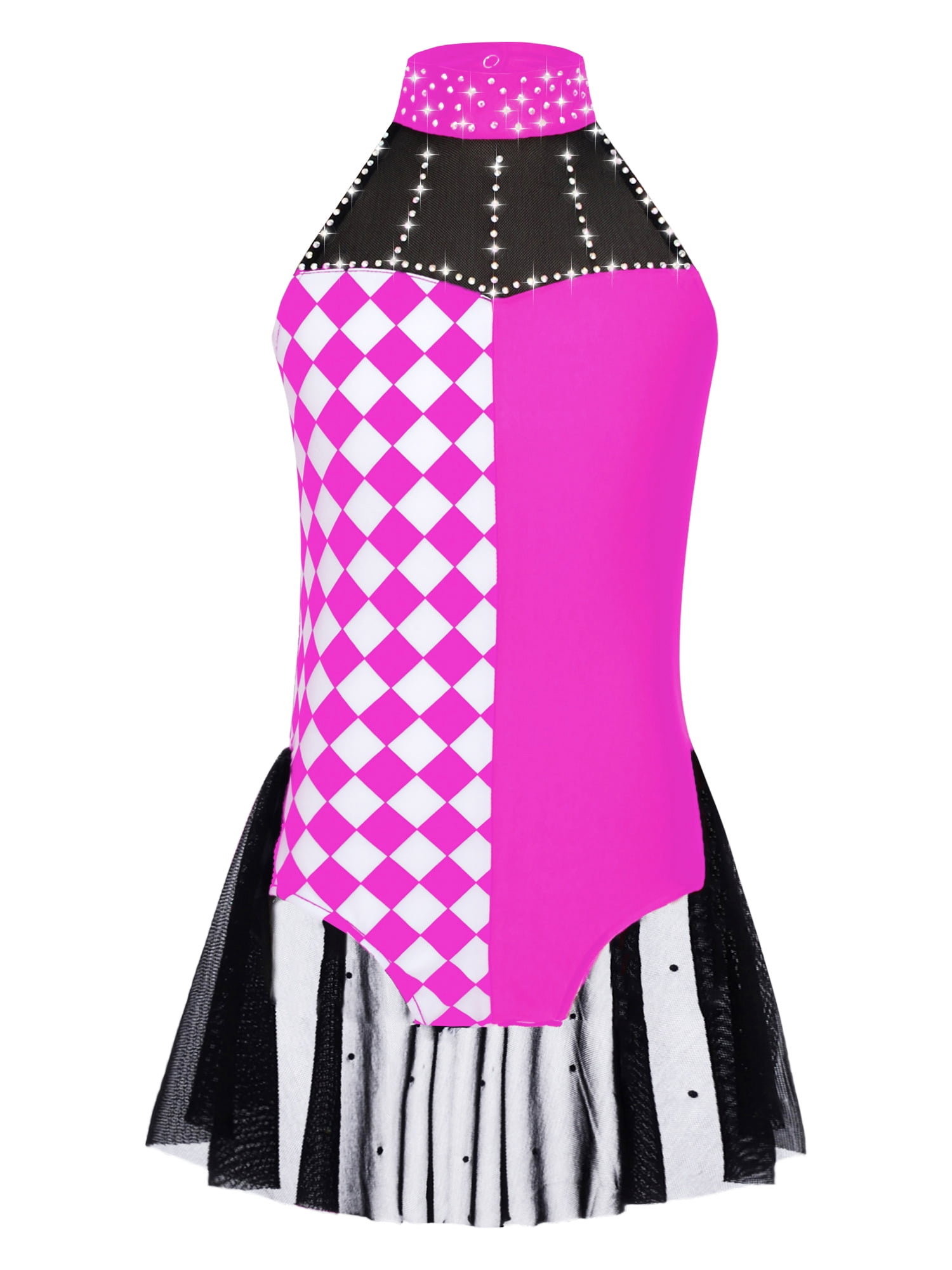 Aislor Girls Circus Clown Jumpsuit Halter Neck Sparkle Ballet Leotard ...
