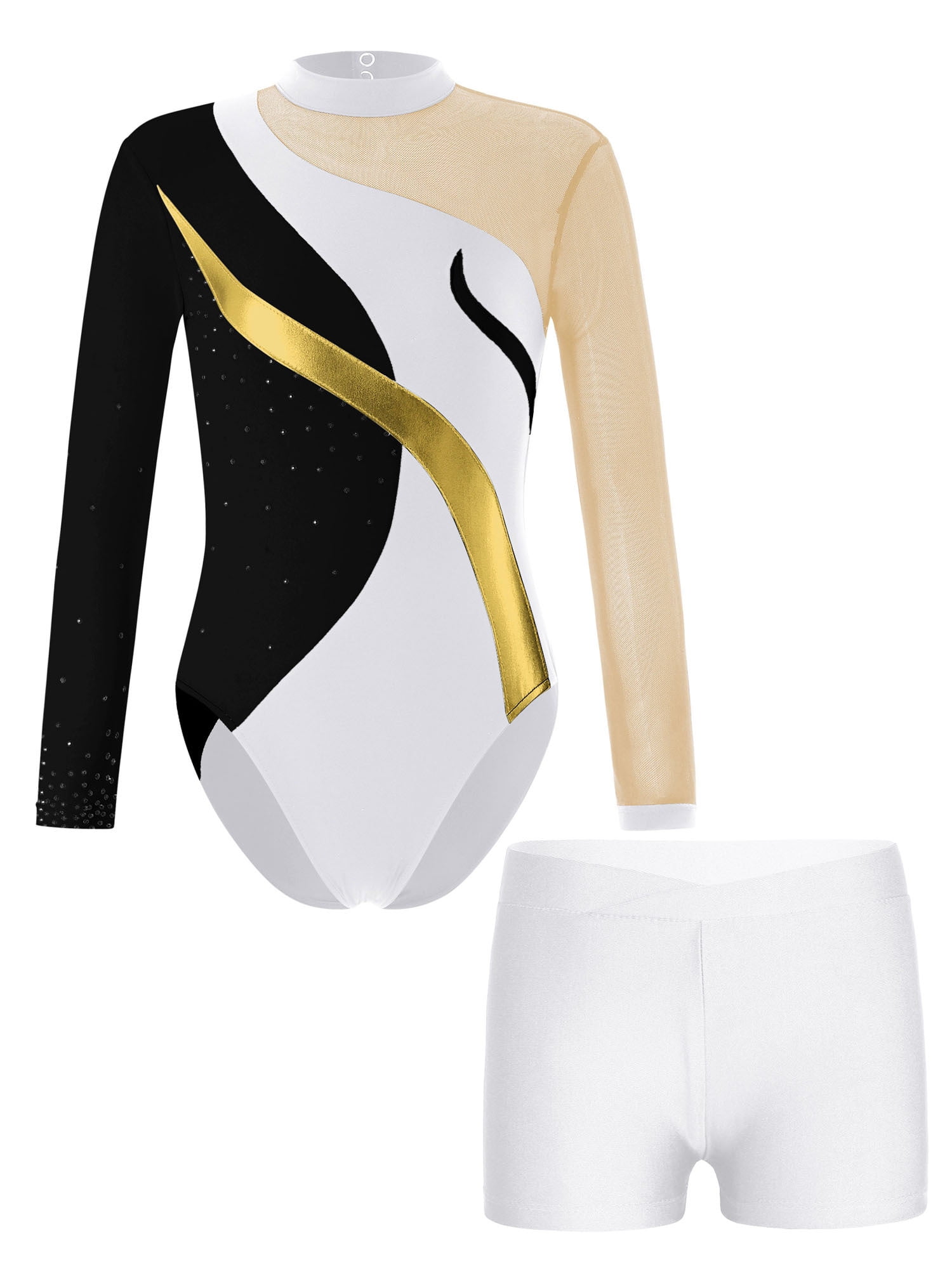 Aislor Girls Dance Sport Outfits Costume 2 Piece Long Sleeve Ballet ...