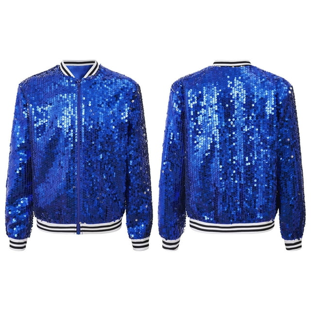 Aislor Girls Full Sequin Jackets Long Sleeve Bomber Jacket Zip Up Coat ...