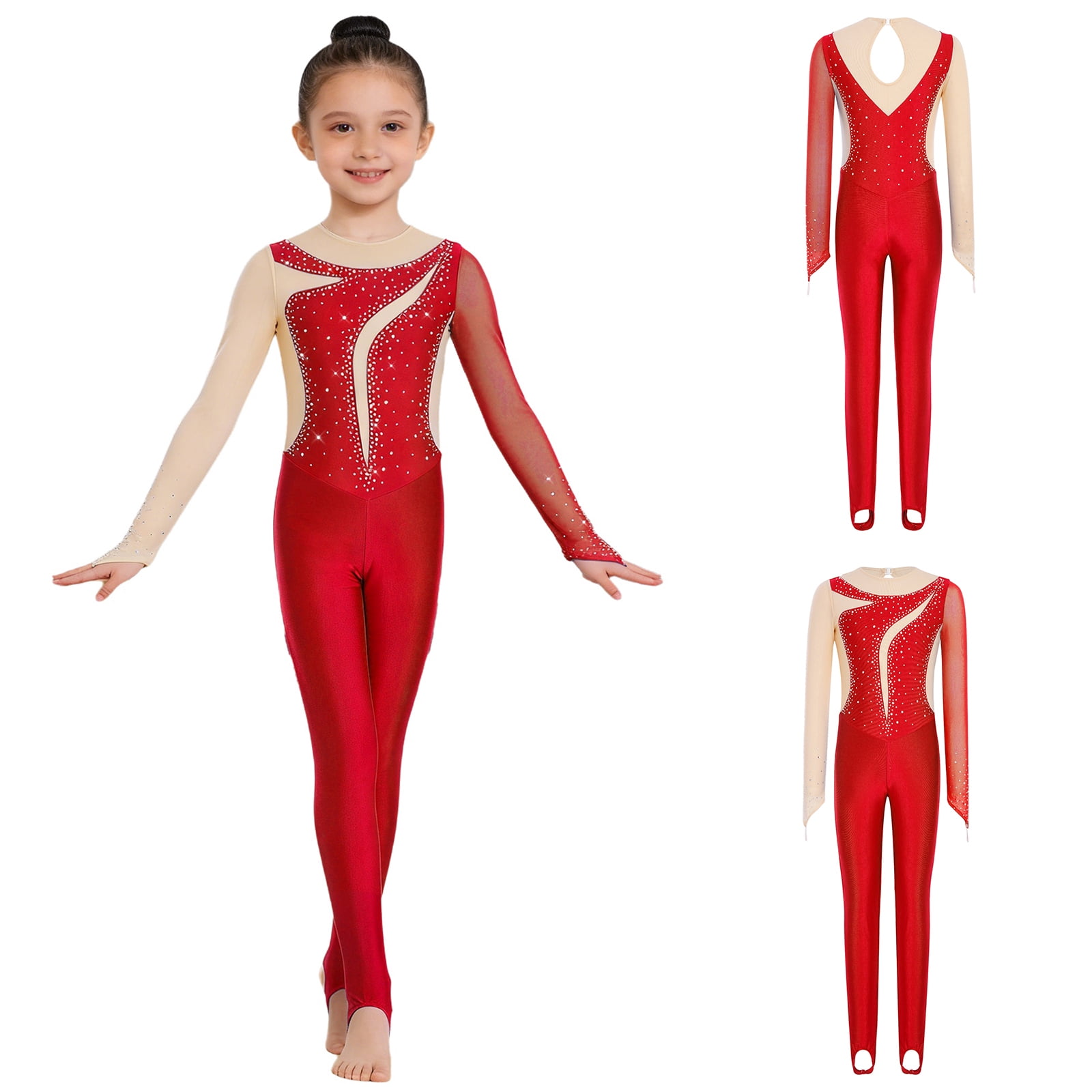 Aislor Girls Gymnastic Unitard Full Body Jumpsuit Ballet Dance Leotard ...