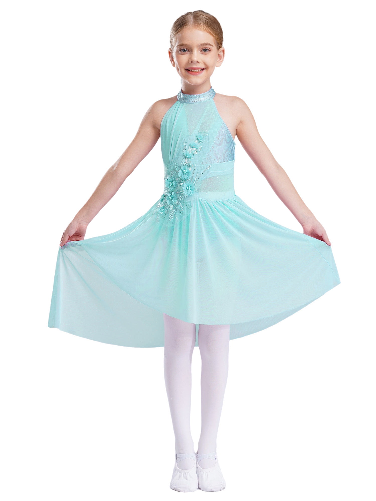 Aislor Girls Gymnastics Leotard Sequined Ballroom Lyrical Ballet Latin ...